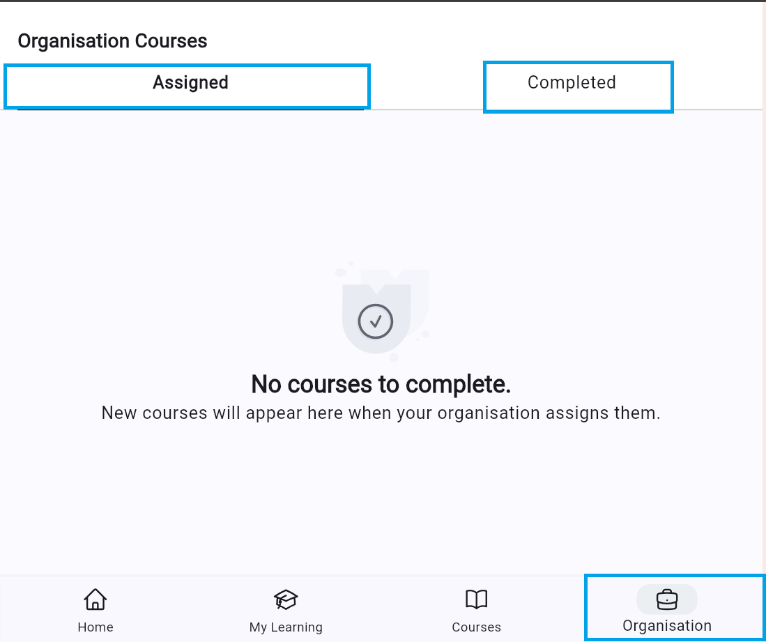 How to find and complete courses allocated by your organisation on the ...